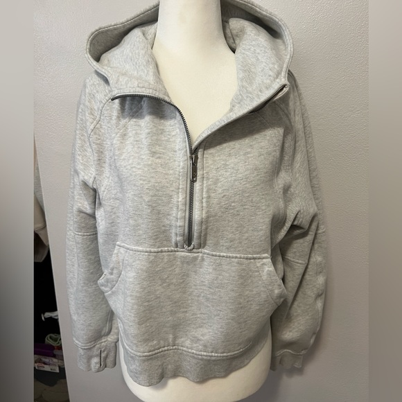 lululemon athletica | Tops | Heather Grey Lululemon Scuba Half Zip ...